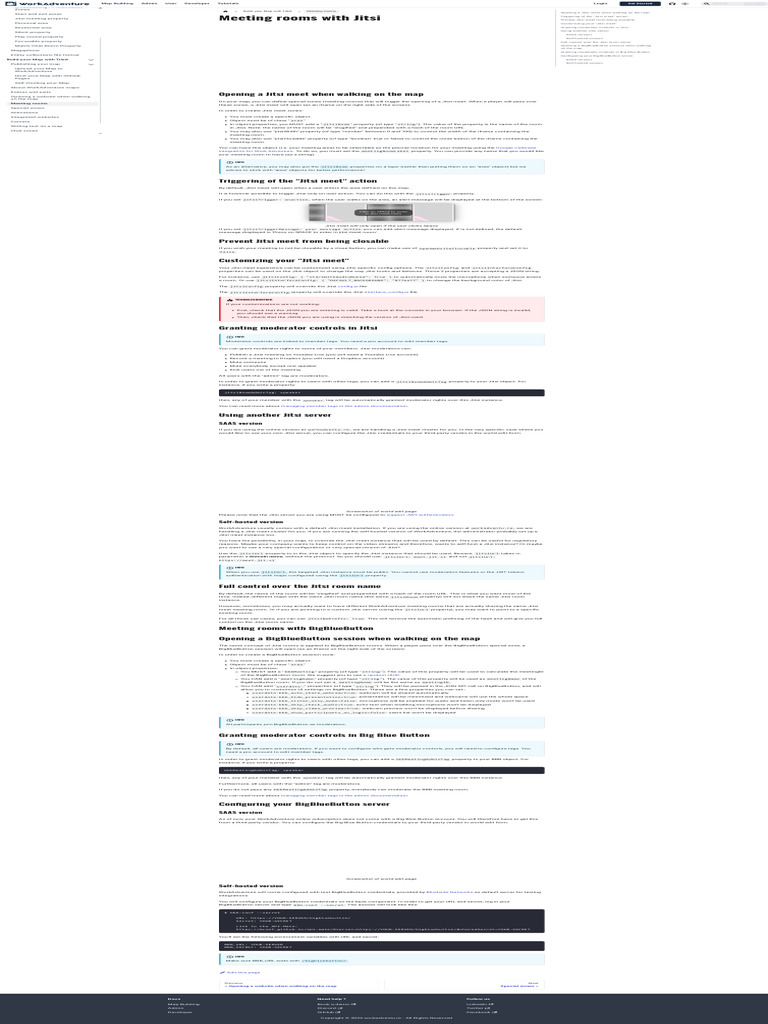Meeting rooms _ WorkAdventure Documentation | PDF | World Wide Web | Internet & Web