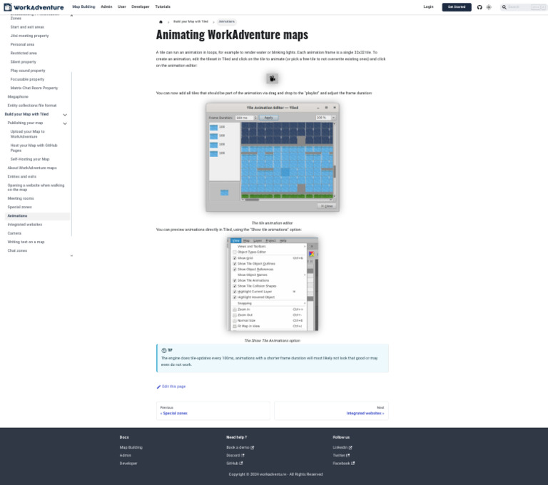 Animations - WorkAdventure Documentation | PDF | Social Information Processing | Internet