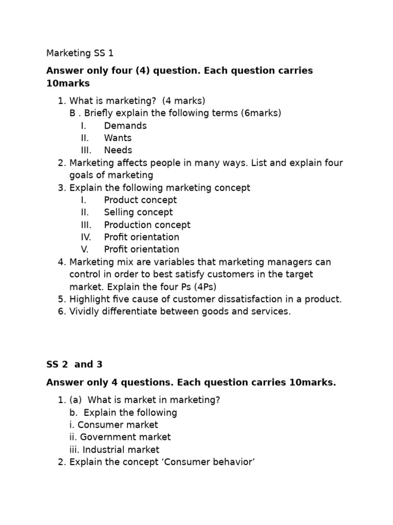 Marketing Examination | PDF