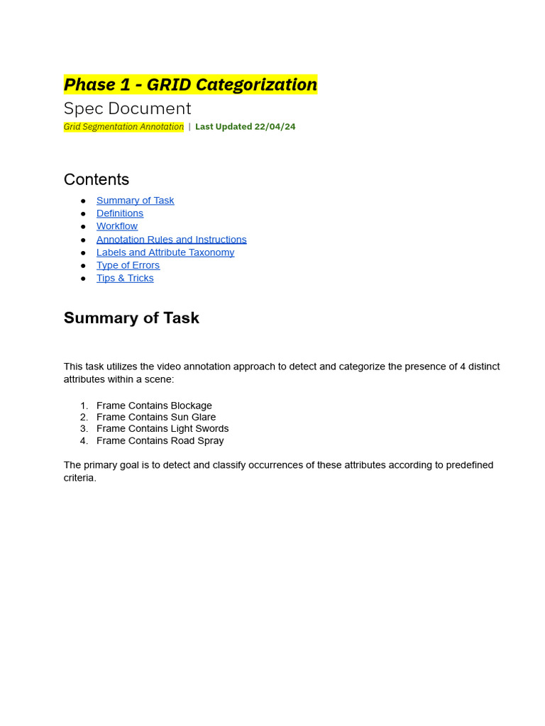 GRID Video Annotation Guidelines | PDF | Camera | Headlamp