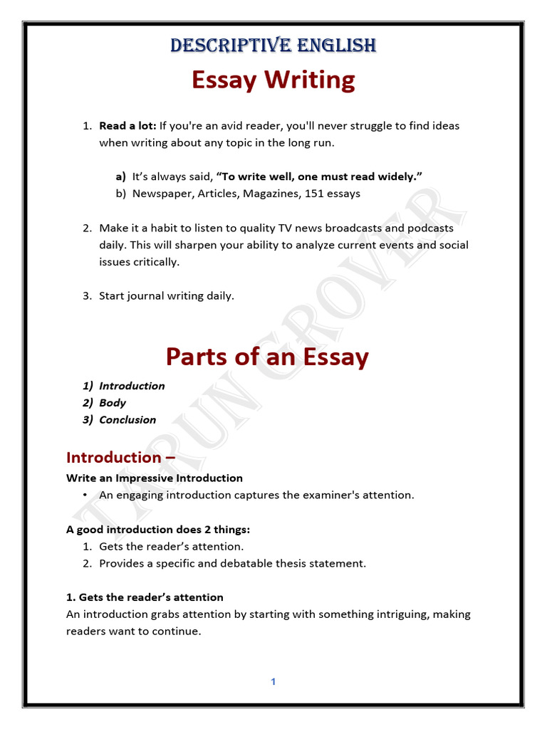 Essay Writing Tips and Structure Guide | PDF | Essays | Empowerment