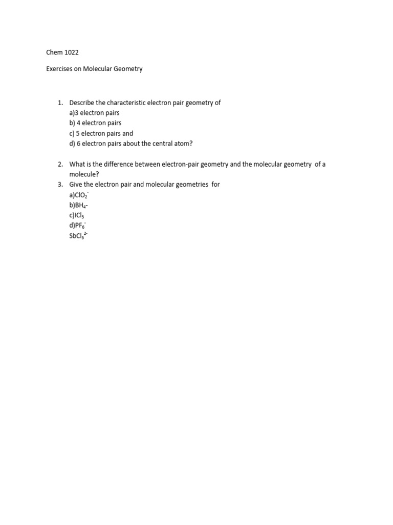 Chem 1022 Ex 1 | PDF
