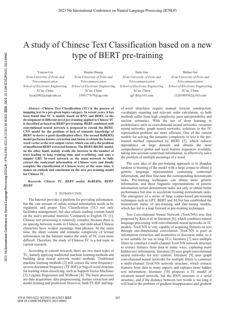 Chinese Text Classification with BERT | PDF | Deep Learning | Applied ...