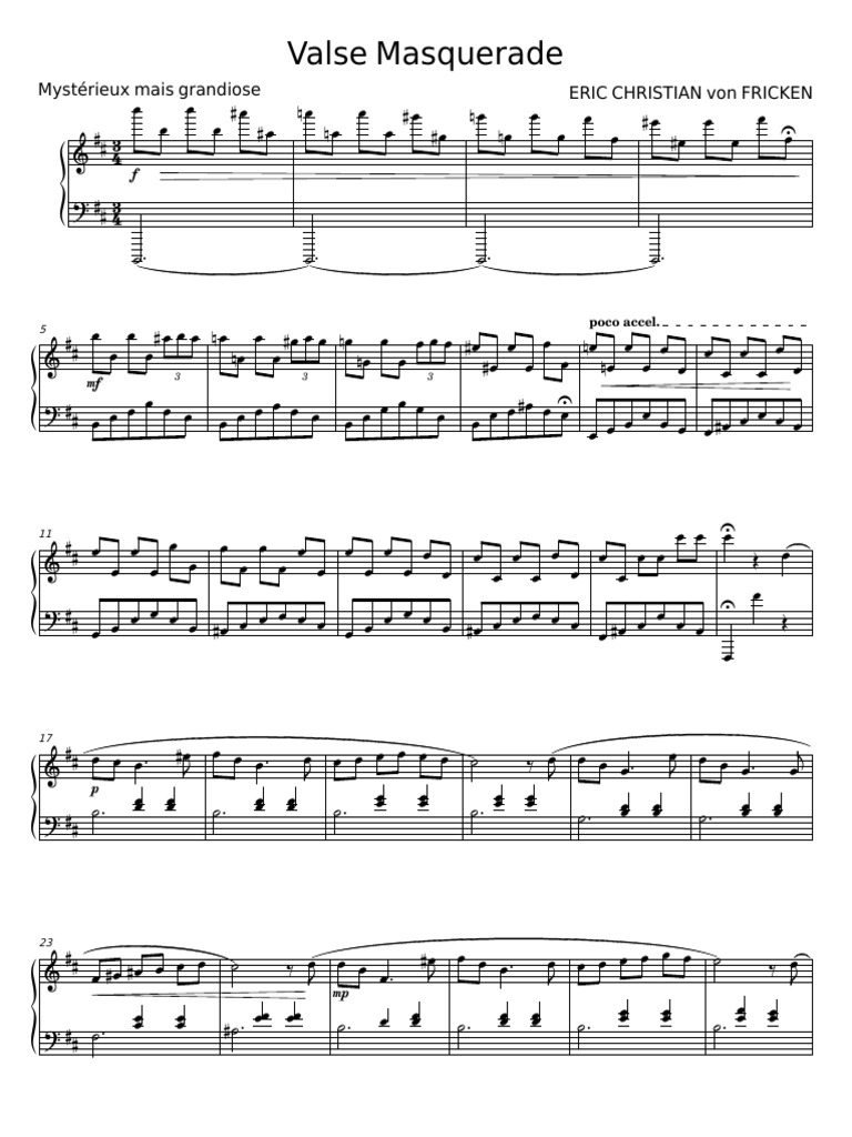 Eric Christian Von Fricken - Valse Masquerade | PDF