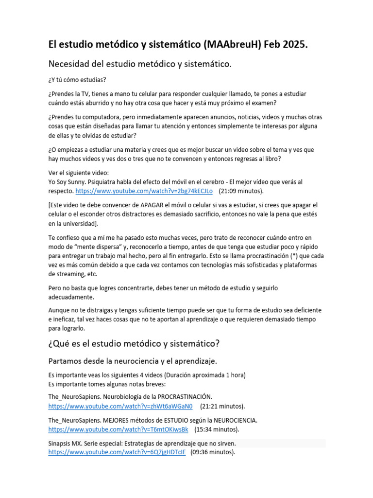 El Estudio Metódico y Sistemático v3 | PDF | Neurociencia