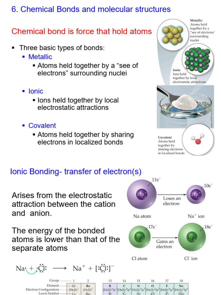 6. Chemical bonding and structures | PDF | Ionic Bonding | Chemical Bond