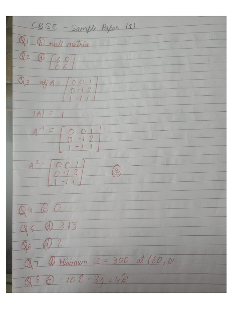 Maths Sample Paper 1 Mansi | PDF