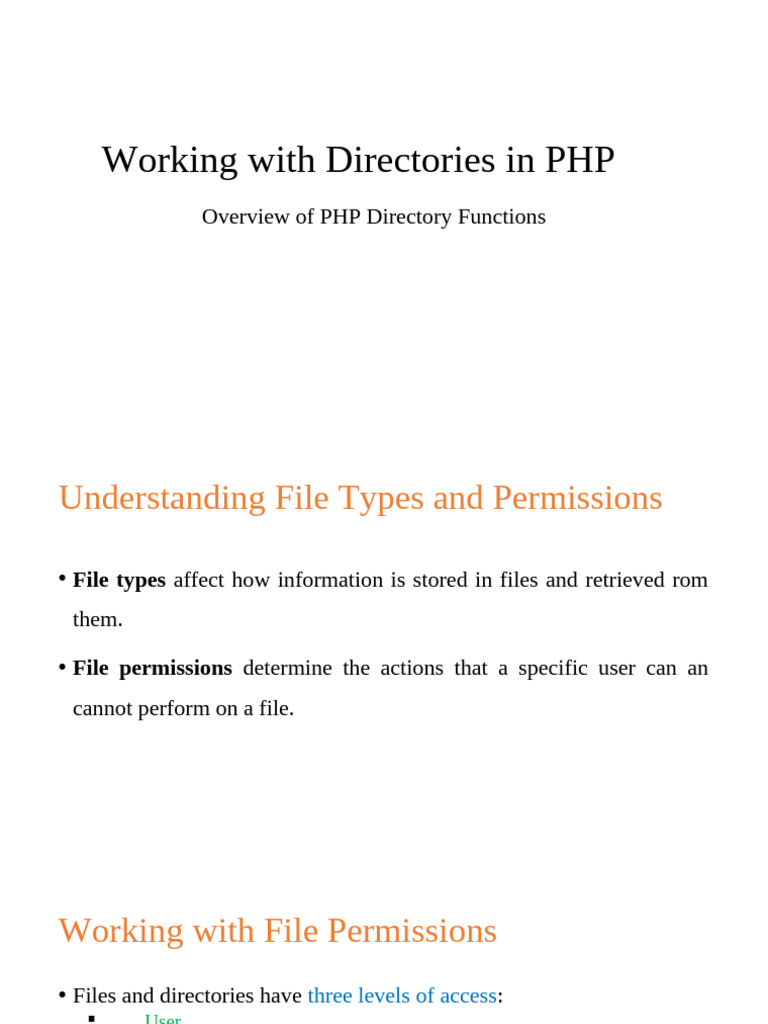 Working With Directories in PHP Unit-2 | PDF | Json | Http Cookie