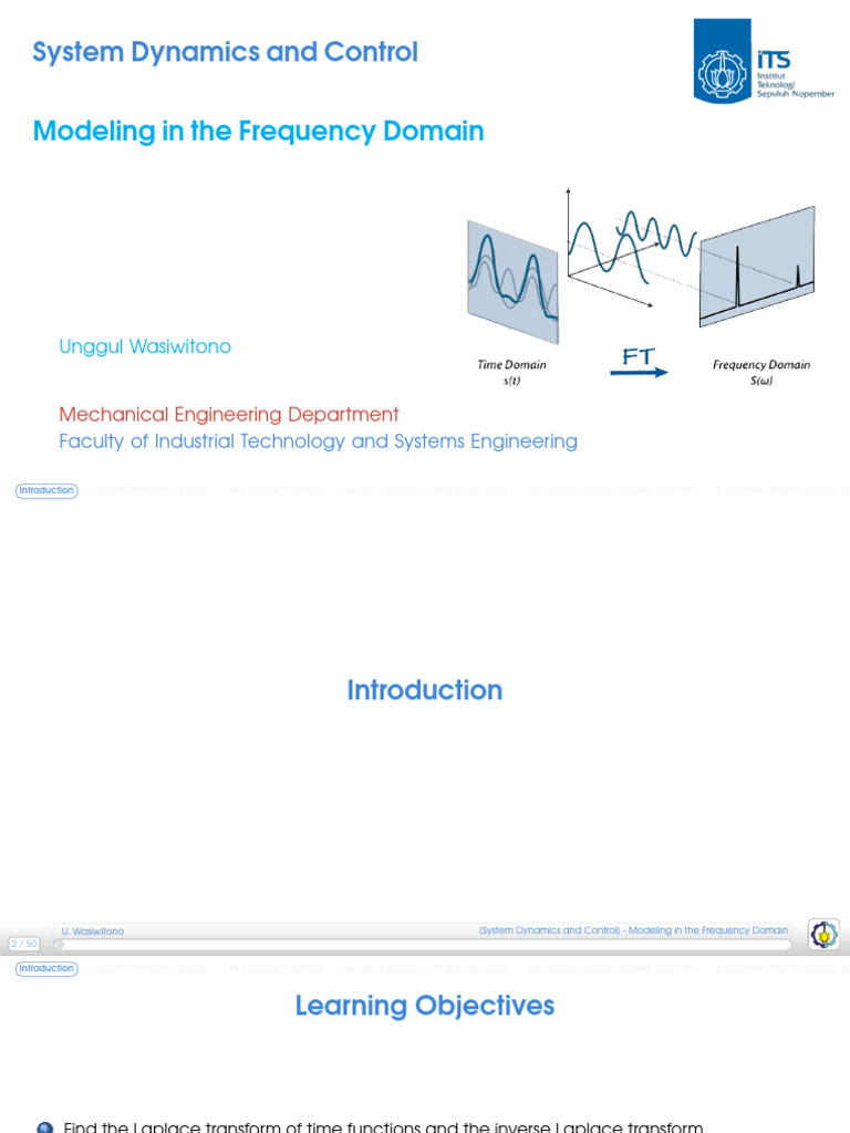 SDP_2__Modeling_in_the_frequency_domain | PDF | Laplace Transform | Function (Mathematics)