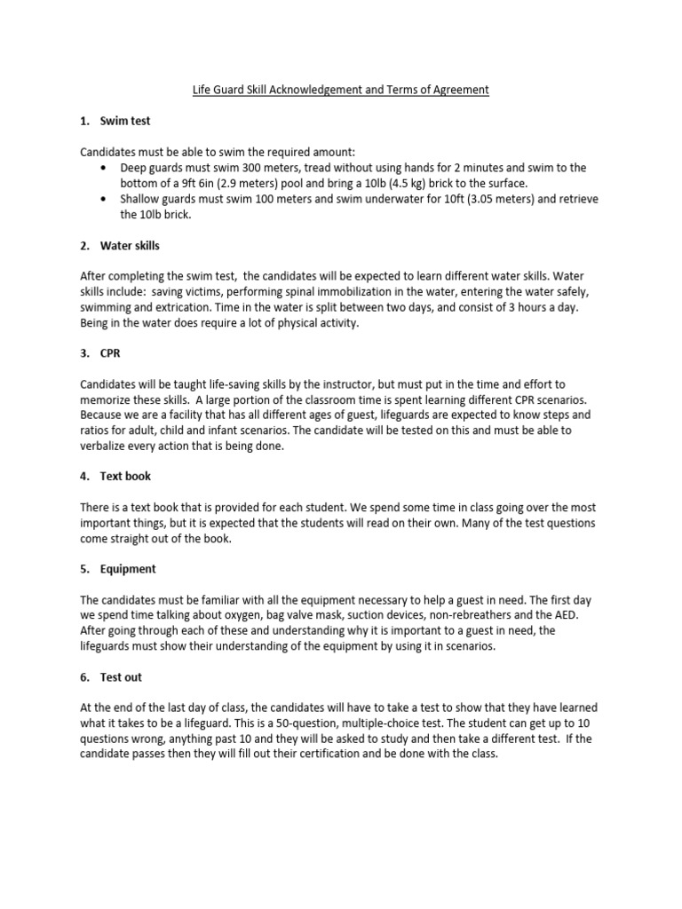 Lifeguard Certification Requirements Guide | PDF