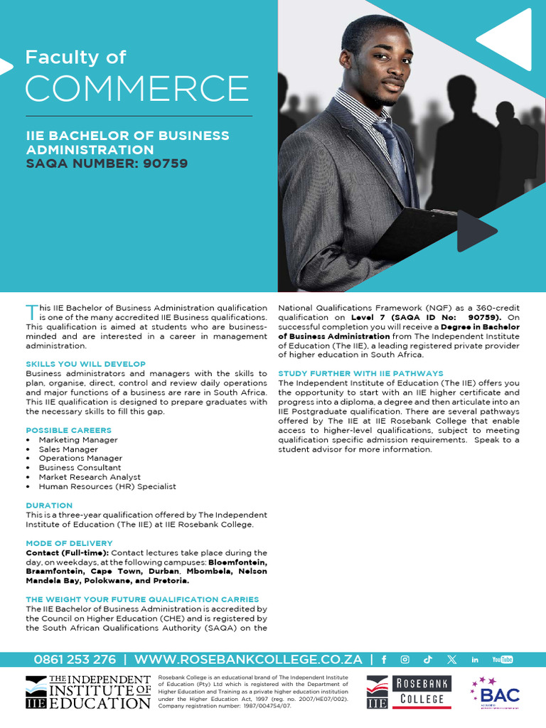 2024 IIE Bachelor of Business Administration - Final | PDF | Academic Degree | Educational Stages