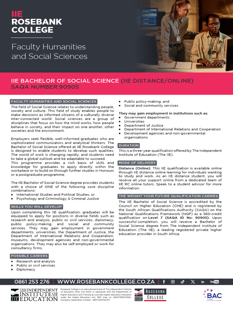 2025 Bachelor of Social Science Proof - IIE Distance Final | PDF ...