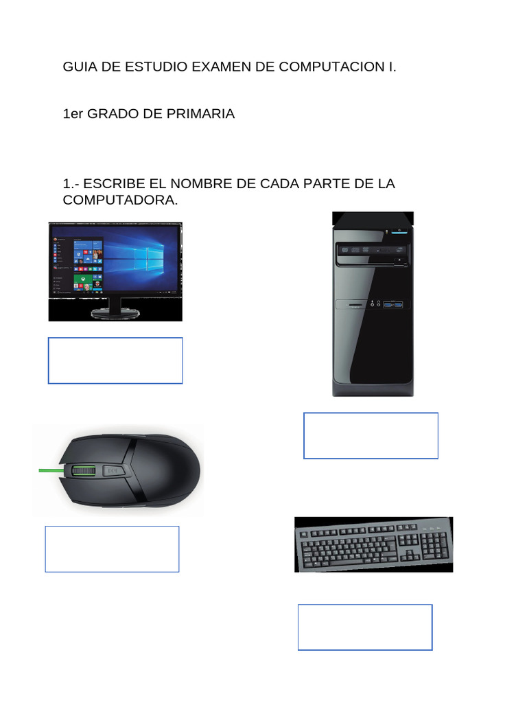 Guia de Estudio Examen de Computacion I | PDF