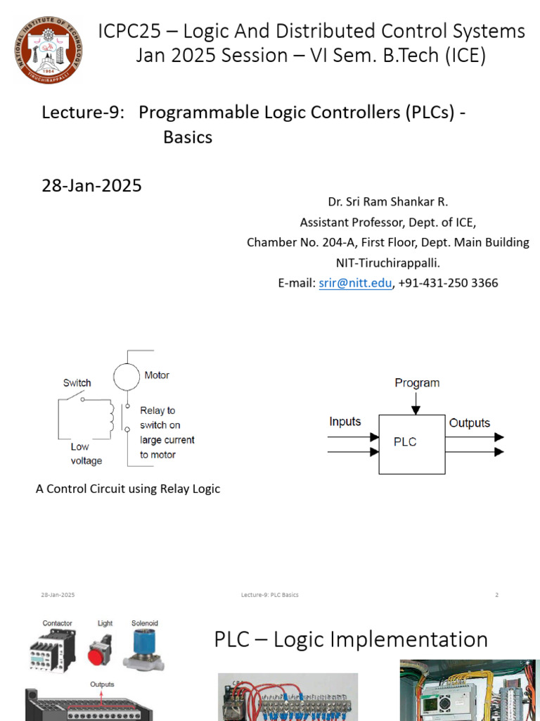 Lect 9 PLC Basics 28 Jan 2025 | PDF | Programmable Logic Controller ...