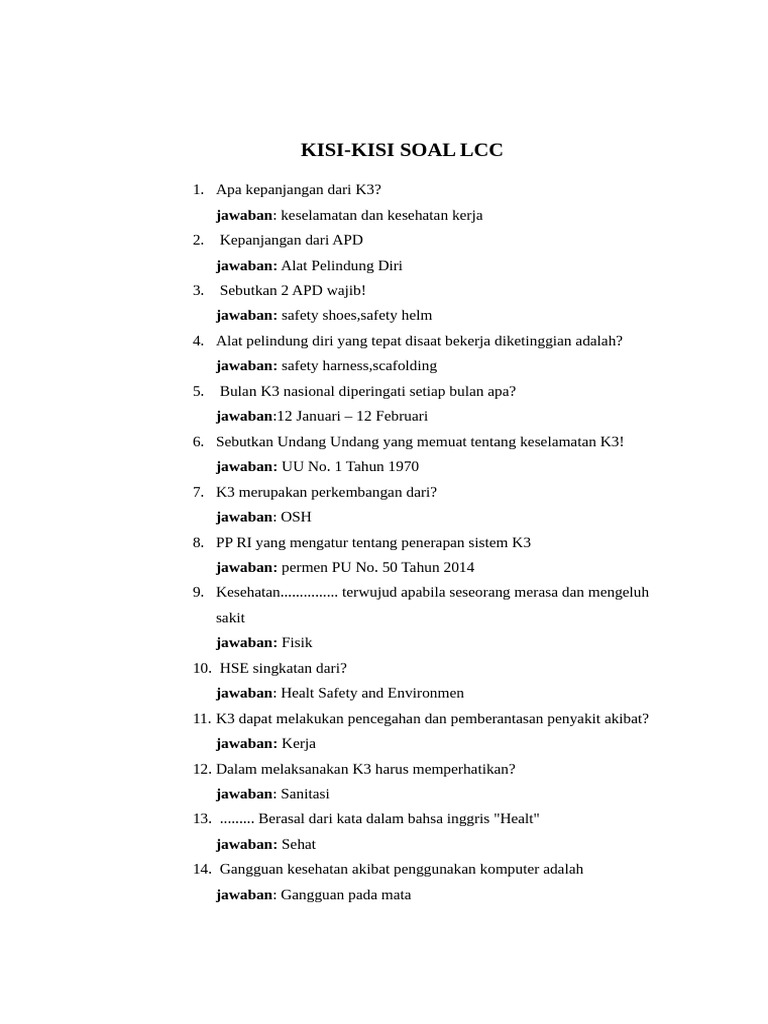 Soal LCC | PDF