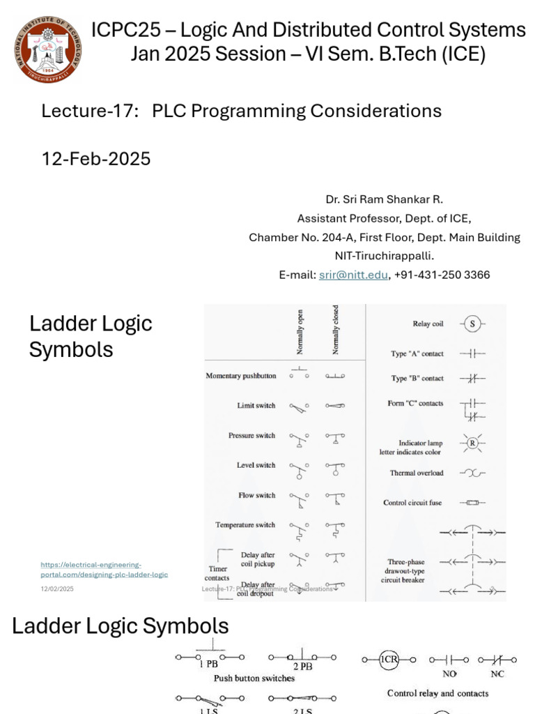 Lect_17_PLC_Programming_Considerations_12_02_2025 | PDF | Programmable Logic Controller | Relay
