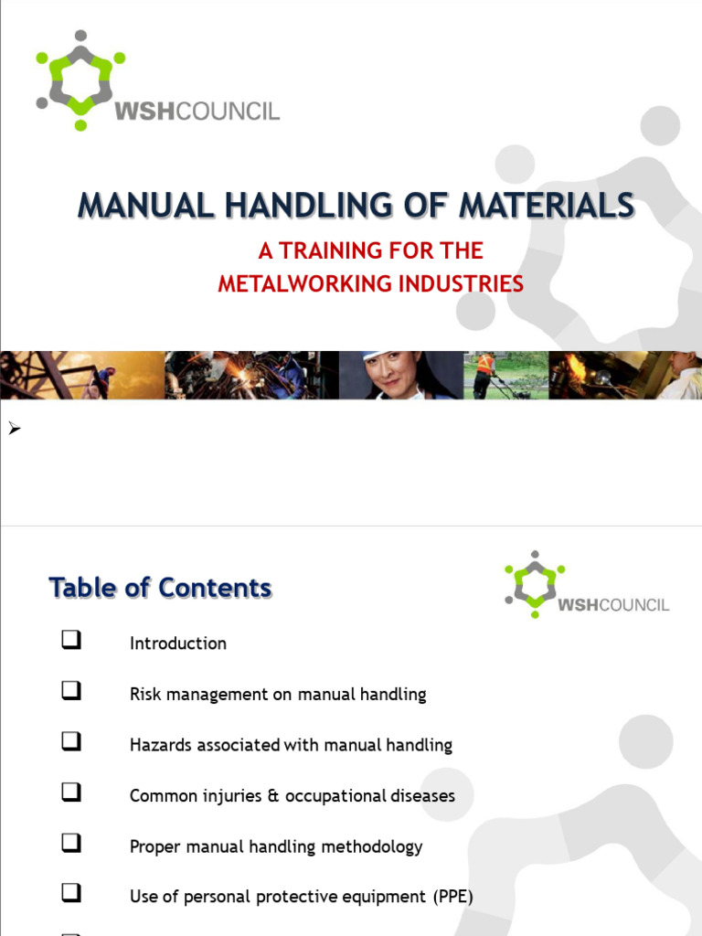 Manual Handling of Materials | PDF | Personal Protective Equipment | Risk
