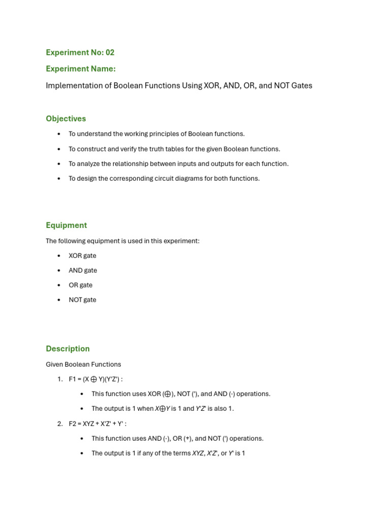 Experiment No 2 | PDF