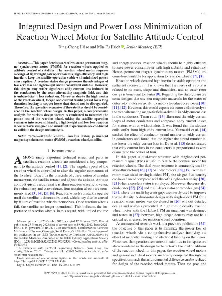 Power Loss Reduction in Satellite Motors | PDF | Electric Motor ...
