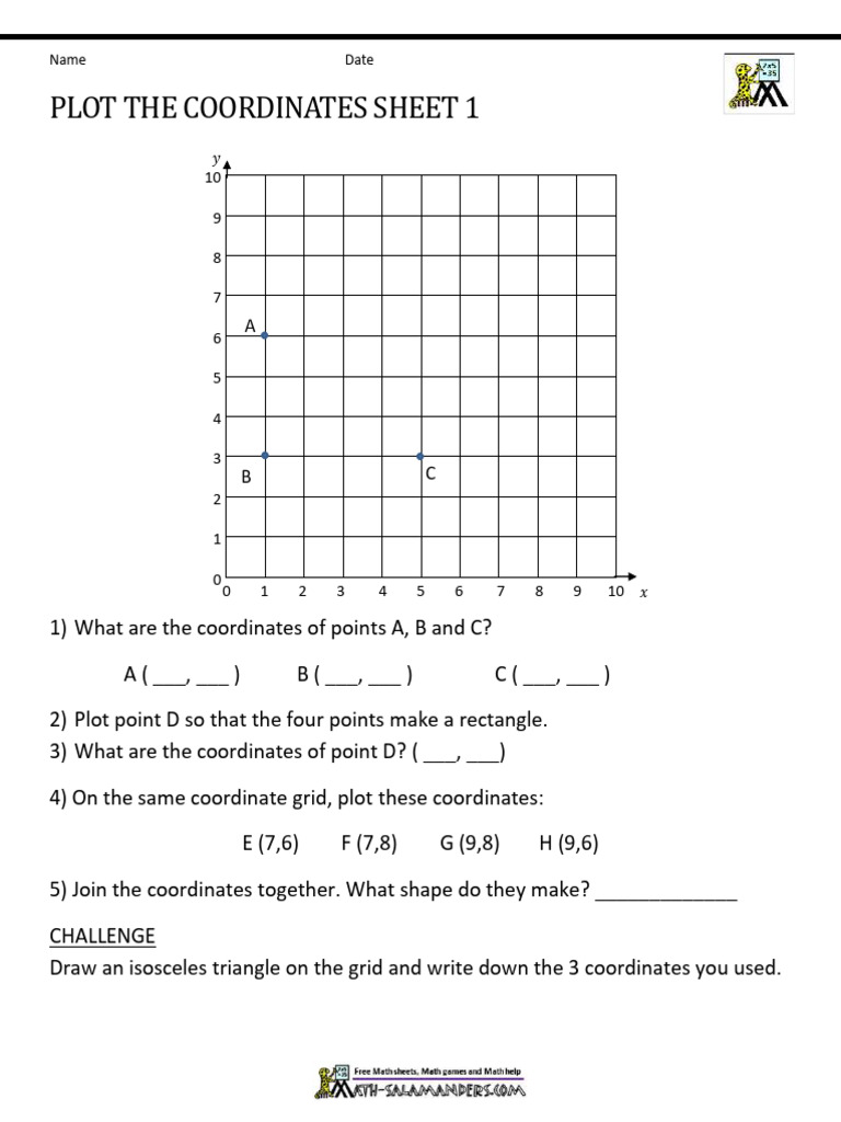 Plot The Coordinates 1 | PDF