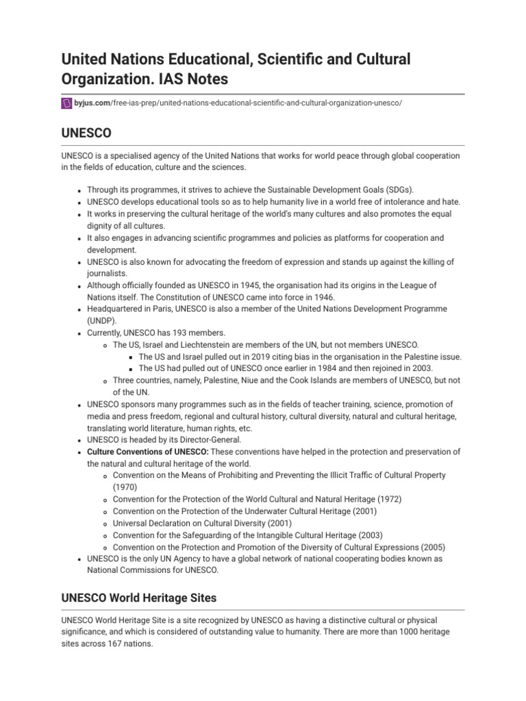 Unesco | PDF | Unesco | International Relations