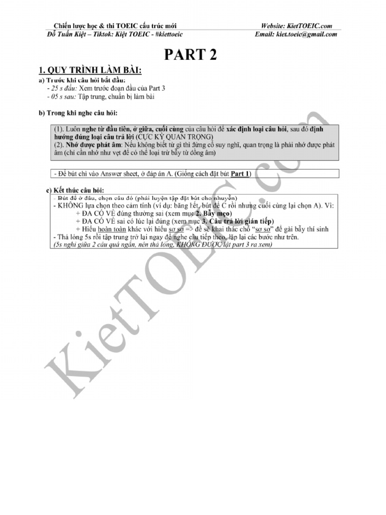 Z - Part 2 - Kiet TOEIC | PDF