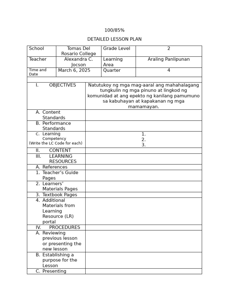 Lesson Plan Template New | PDF | Lesson Plan | Procedural Knowledge