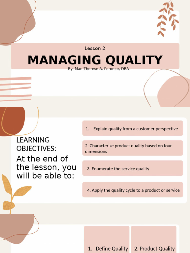 Understanding Quality in Products and Services | PDF | Quality ...