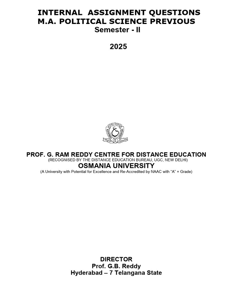 M.A. Political Science II Semester Assignments | PDF | Liberal Arts ...