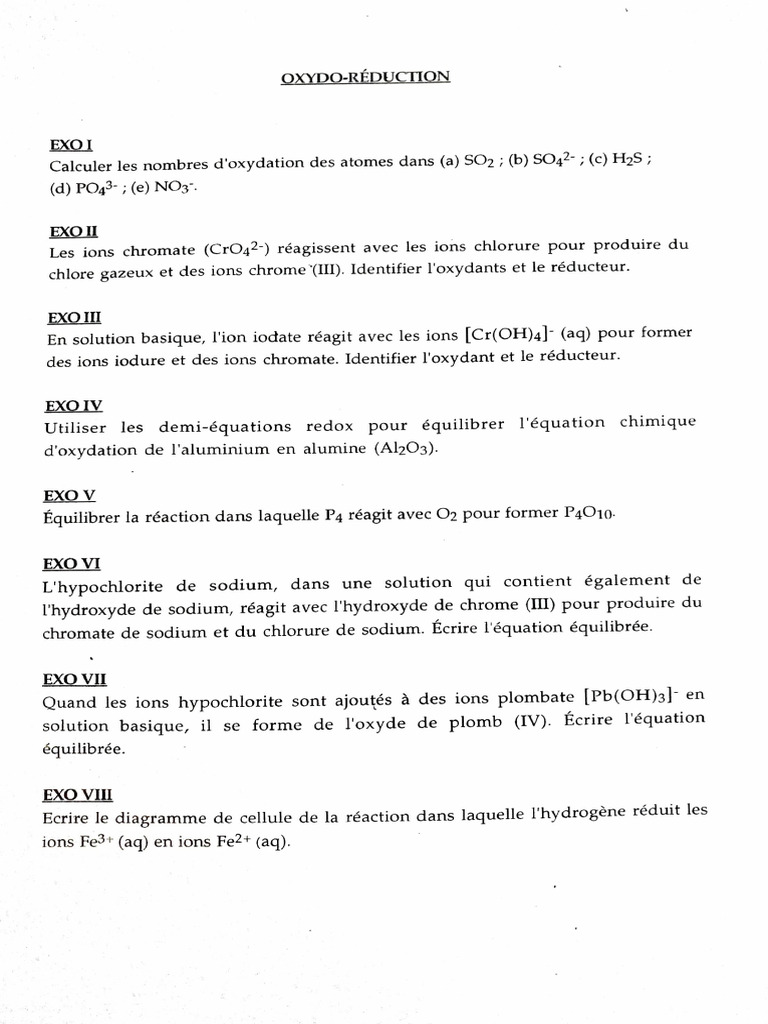 TD Oxydo-réduction | PDF