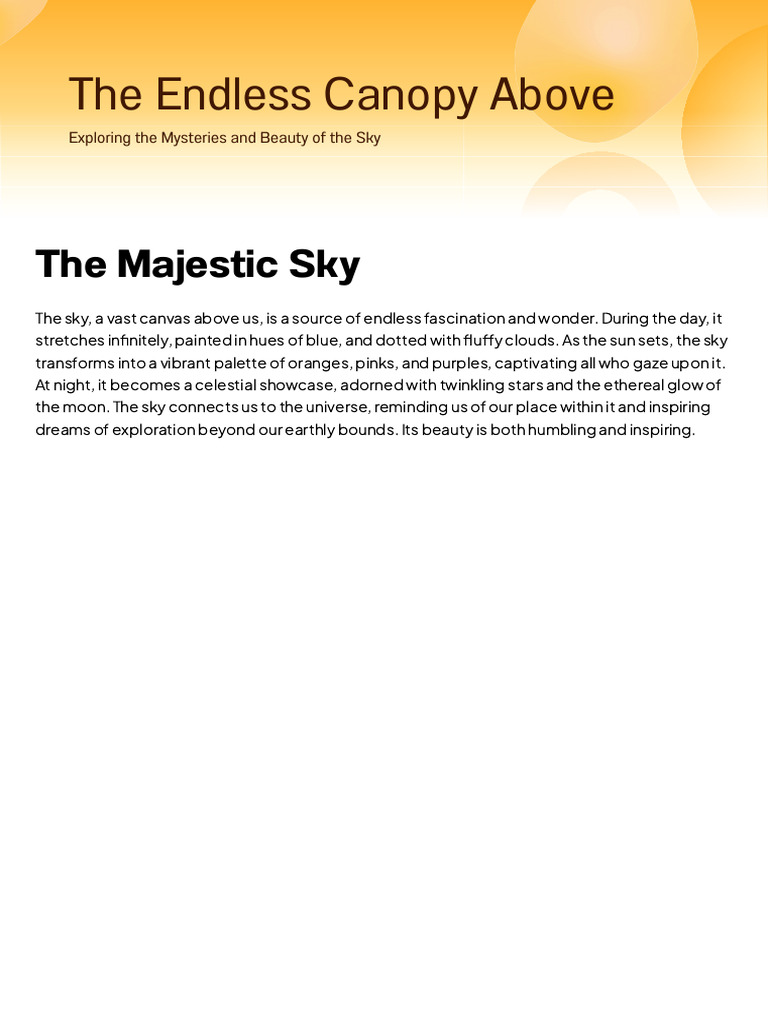 The Majestic Sky PDF | PDF