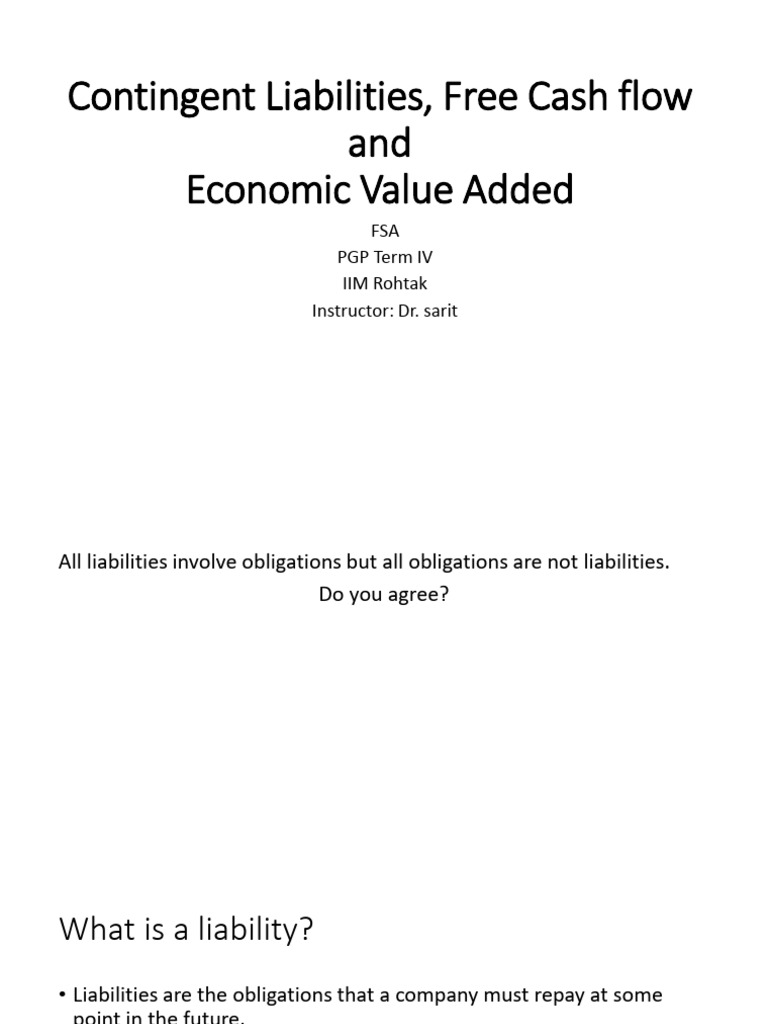 Accounting For Contingent Liabilities | PDF | Free Cash Flow | Investing