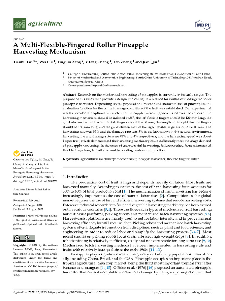 Agriculture 12 01175 v2 | PDF | Pineapple | Mode (Statistics)