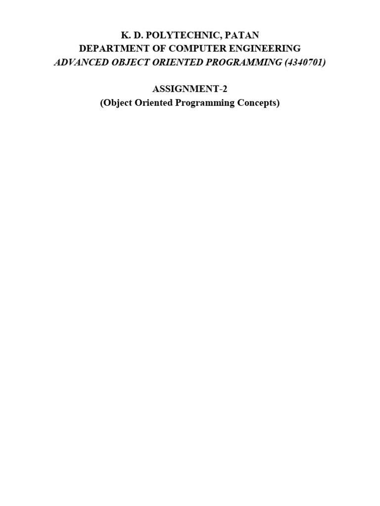 AOOP Assignment 2 | PDF