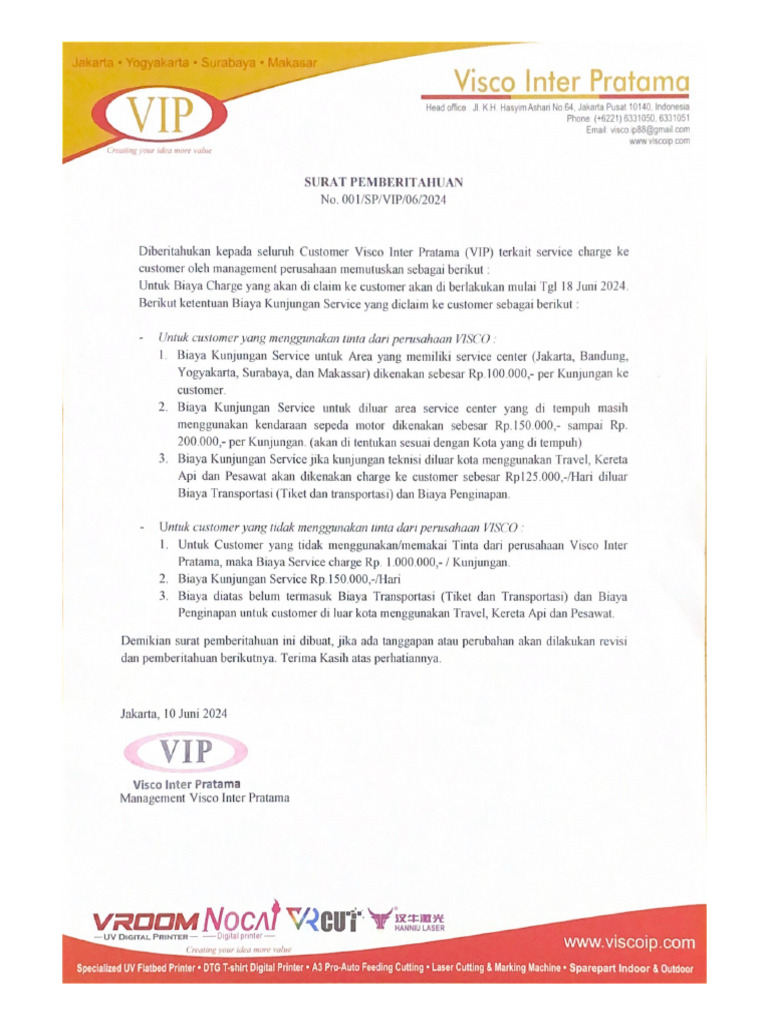Surat Pemberitahuan VIP | PDF