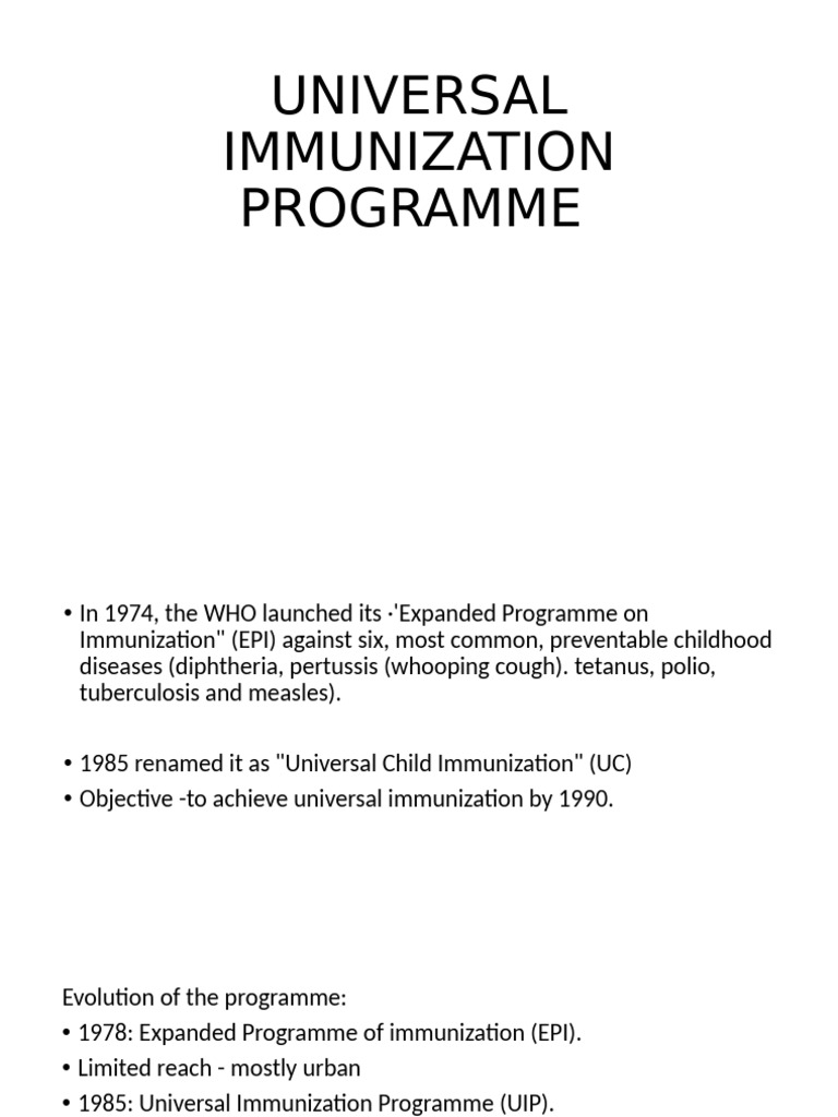 Universal Immunization Programme | PDF | Vaccines | Human Diseases And ...
