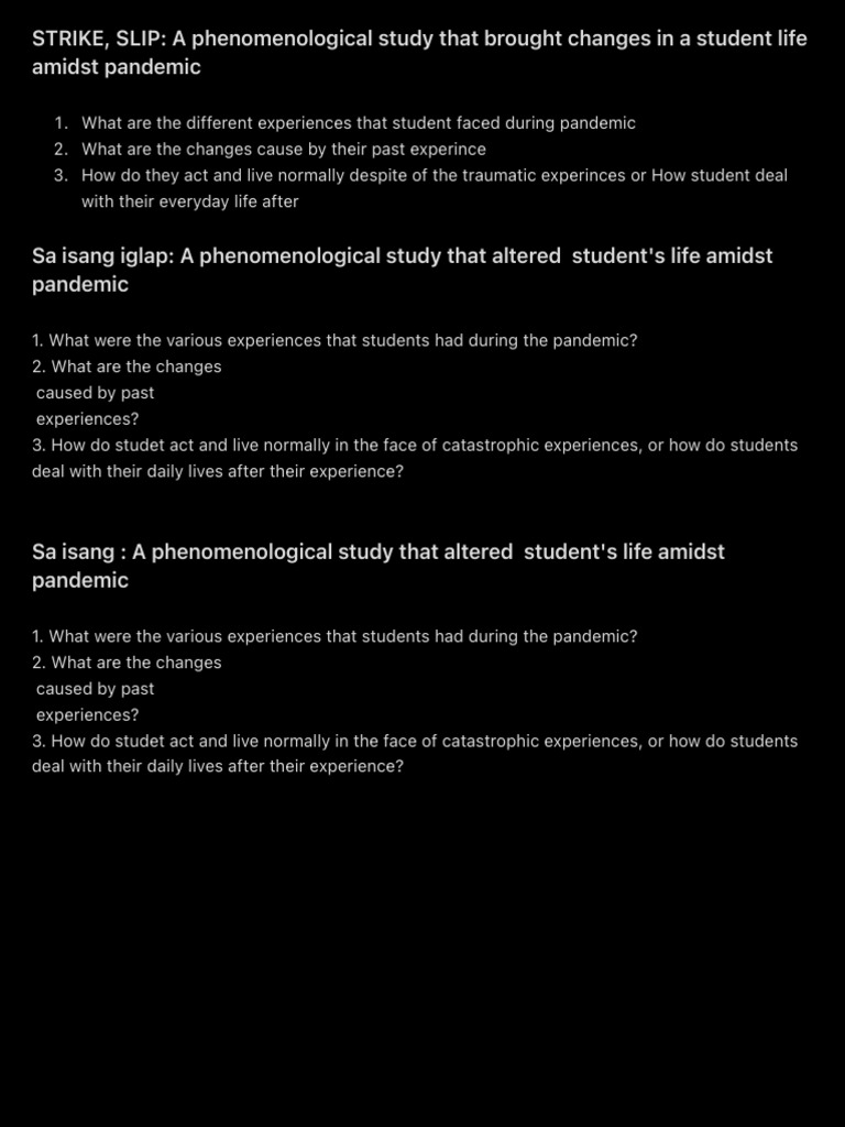 STRIKE, SLIP A Phenomenological Study That Brought Changes in A Student ...
