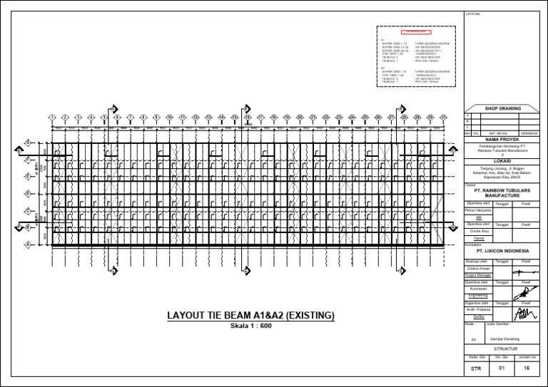 Gambar Kerja Tie Beam Workshop | PDF