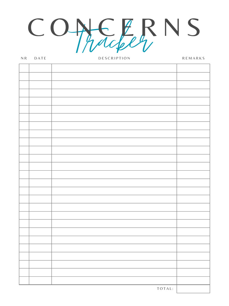 Concerns Tracker | PDF