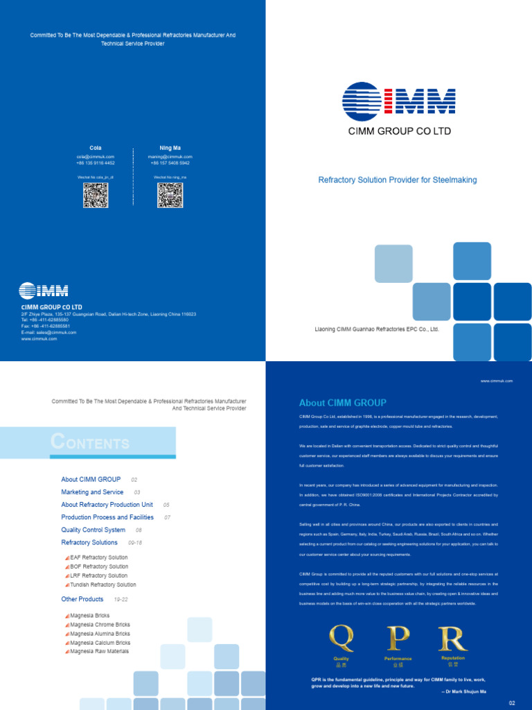 CIMM Group: Refractories Manufacturer | PDF | Refractory | Materials