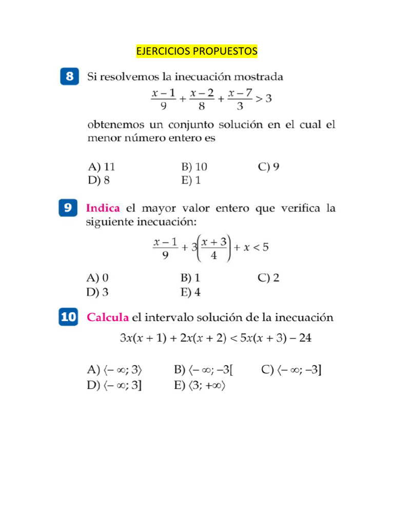 1ro Sec Ejercicios Propuestos | PDF