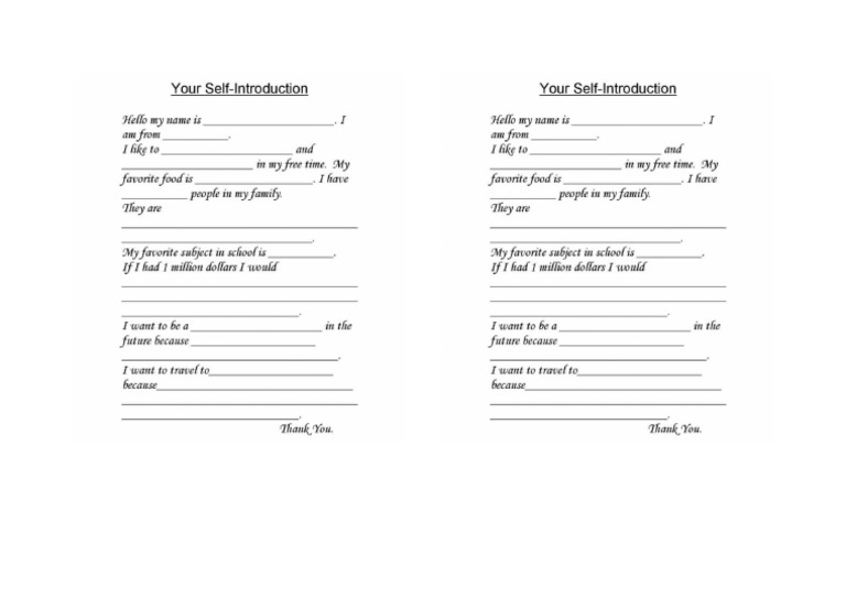 Self Introduction Fun Activities Games - 43704 - 1.jpg | PDF
