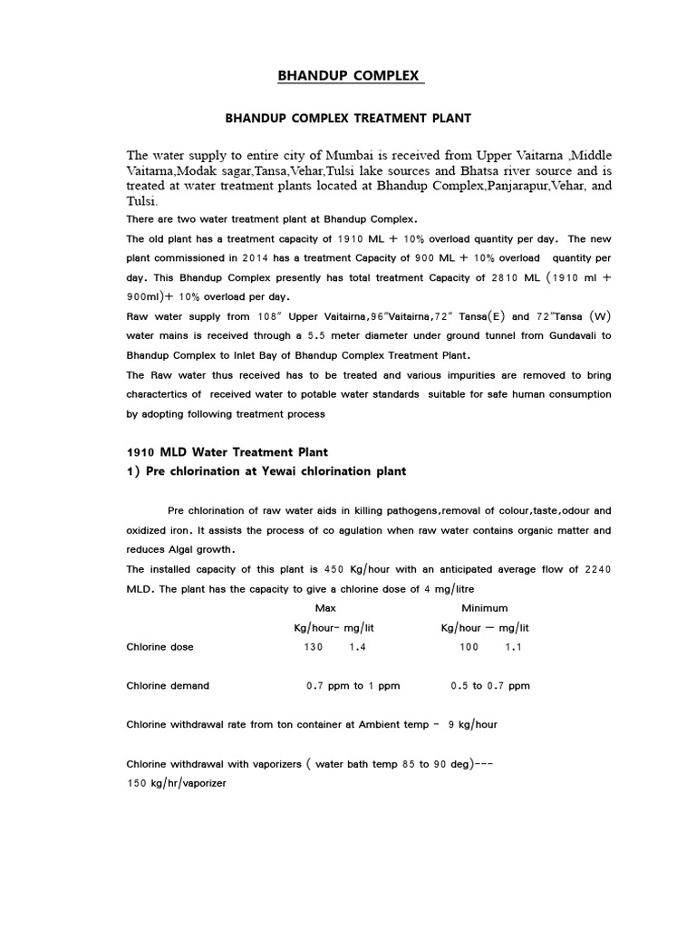 DyHydraulicEngineer BhandupComplex RTI E01 WWTP Details | PDF | Water ...