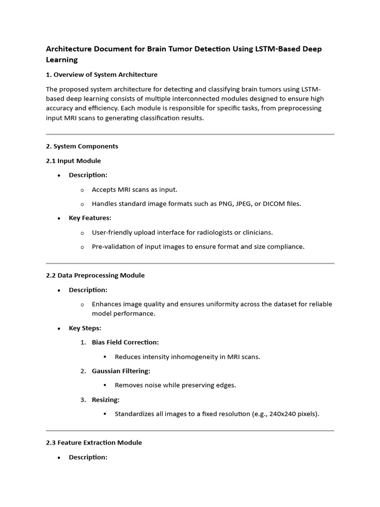 LSTM Architecture for Brain Tumor Detection | PDF | Graphics Processing ...