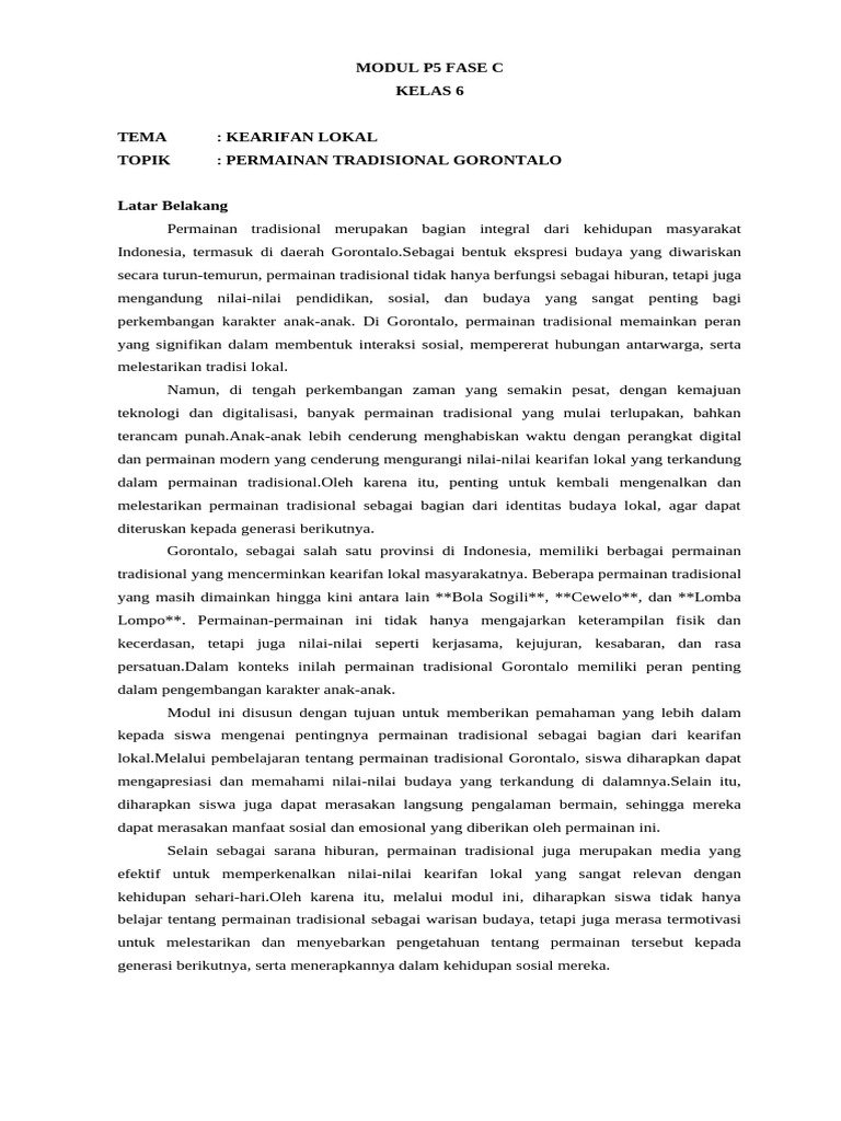 MODUL P5 FASE C Kelas 6 | PDF