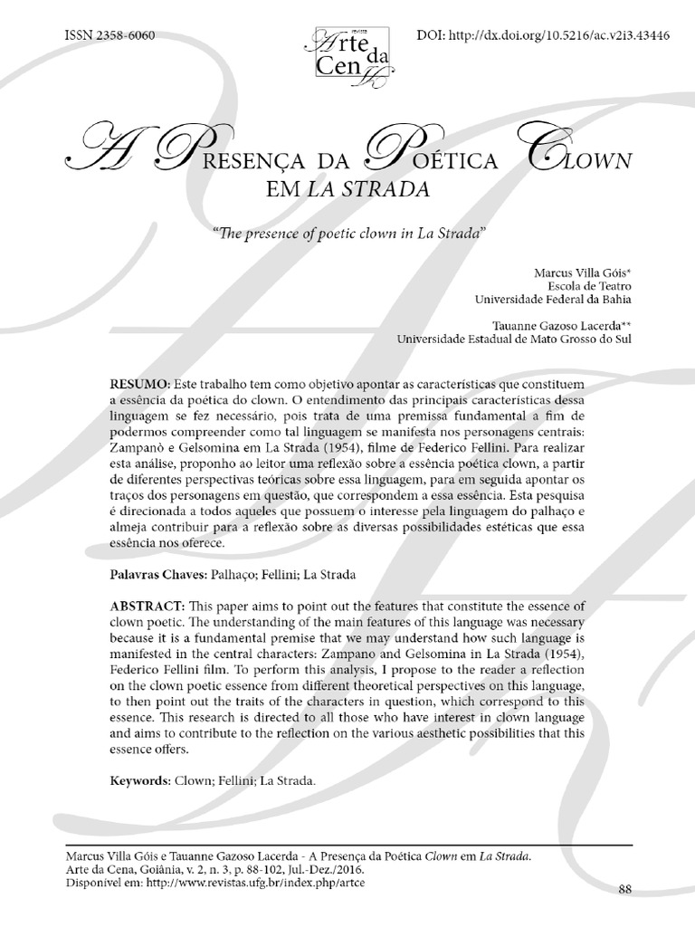 Clown em La Strada | PDF