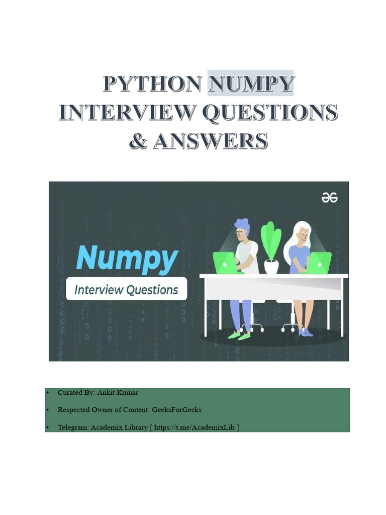 9th of 10 Python Resources NumPy Interview Q A? 1737825275 | PDF | Matrix (Mathematics ...