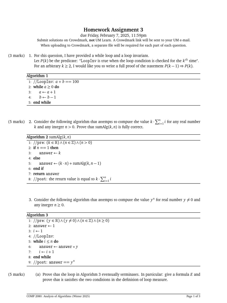 Comp Sci analysis Assignment3-Questions | PDF | Control Flow | Mathematics