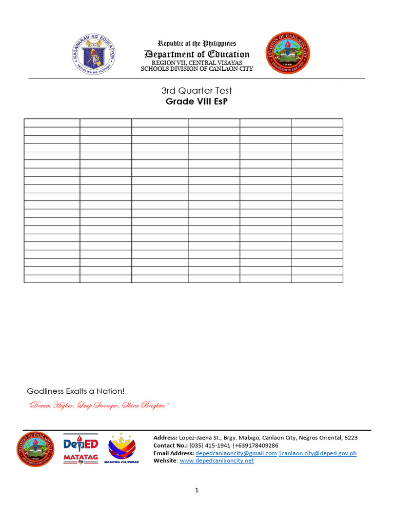 EsP 8 Answer Key Q3 SDO CANLAON | PDF