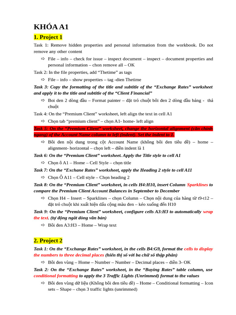 MOS-Excel Bản Đầy Đủ | PDF | Chart | Worksheet